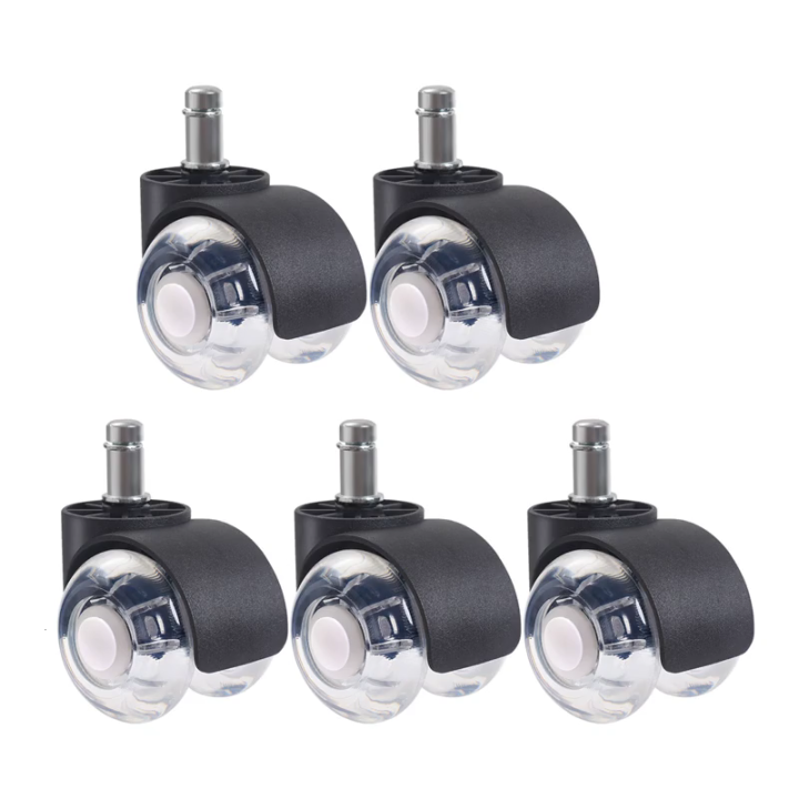 Pack Of Office Chair Casters Universal Plastic Wheel 360 Degree Rotates ...