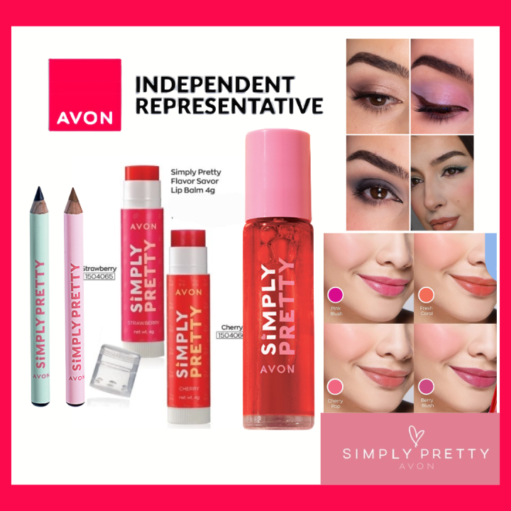AVON SIMPLY PRETTY BROW & EYE DEFINING PENCIL ,LIP & CHEEK TINT AND ...