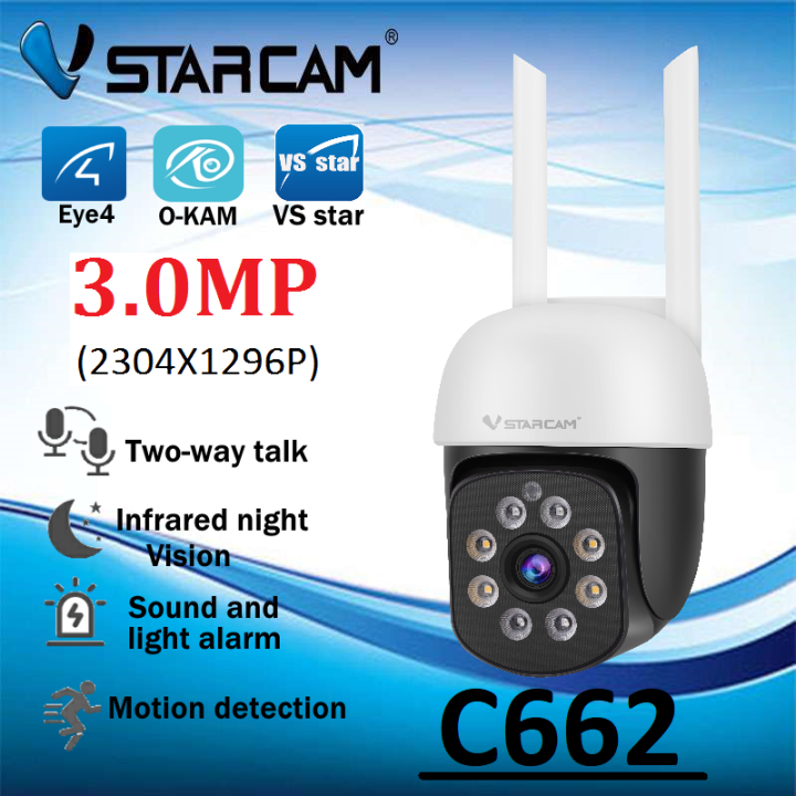 Vstarcam C662（ใหม่2023) 3.0 MP กล้องวงจรปิดไร้สาย กล้องนอกบ้าน Outdoor ...