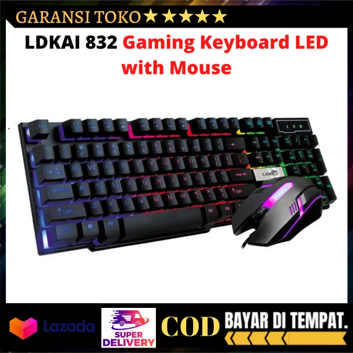 LDKAI 832 Gaming Keyboard LED with Mouse Gaming Keyboard RGB LED ...