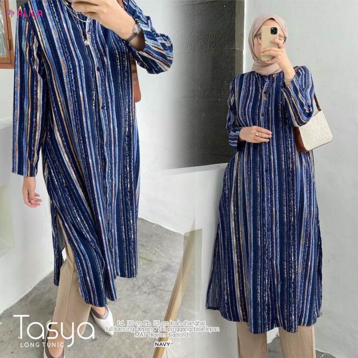 Tunik Kekinian Viral Dewasa Size Jumbo Terbaru Tasya Long Tunik Bahan ...