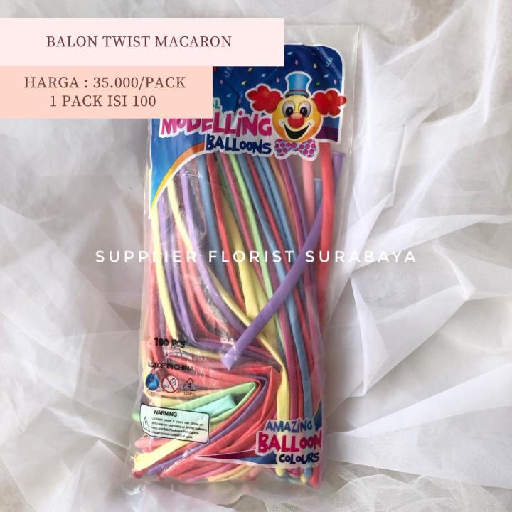 [1 PACK ISI 100] BALON TWIST PASTEL MACARON BALON PENTIL BALON PANJANG ...