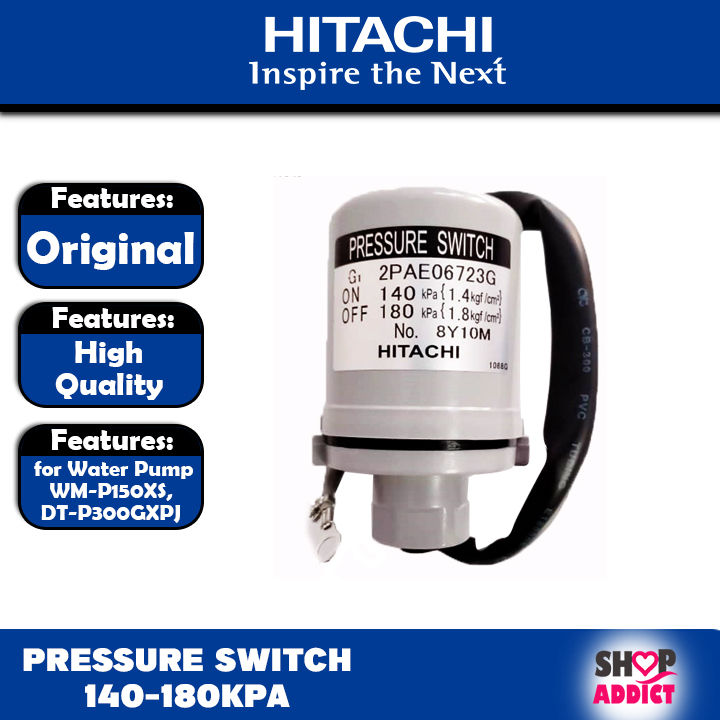 HITACHI PRESSURE SWITCH 100W & 300W 140-180KPA | Lazada