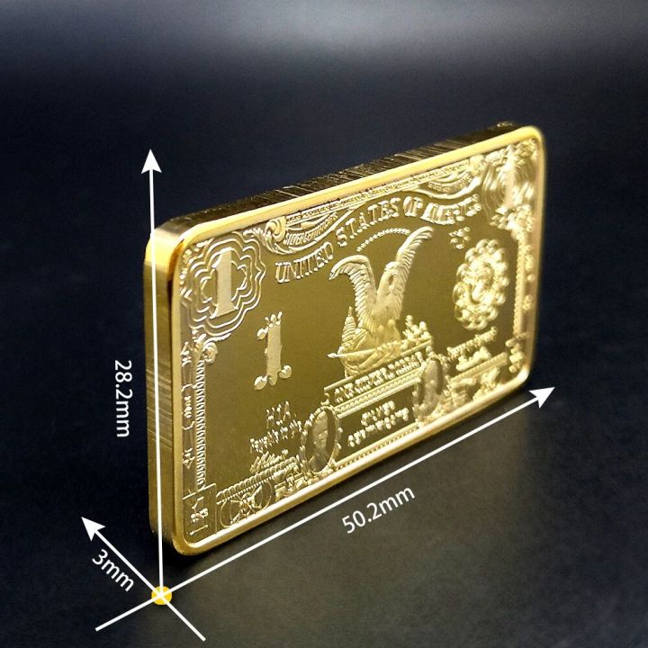 USD 1Dollar Bullion 24K Gold Bar American Metal Coin Golden Bars USD ...