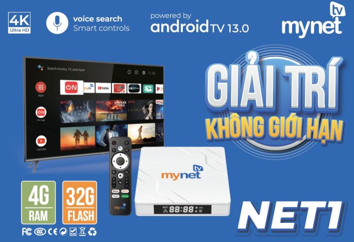 Android TVBox Mytv Net Ram 4Gb / 32Gb Hệ Điều Hành Android TV 13, Tặng Kèm Điều Khiển Giọng Nói ...