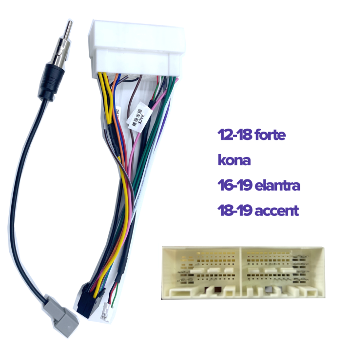 STAPON car stereo head unit power harness power cord 16pin for hyundai ...