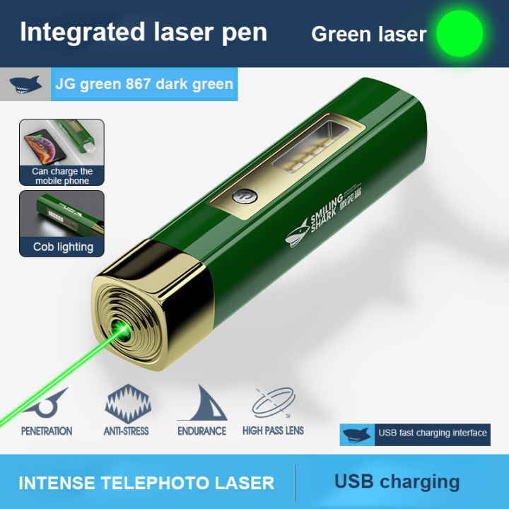 Đèn Pin Laser Nhỏ Smile Shark Với Đèn Bên COB Đèn Pin Dạy Học Để Bàn ...