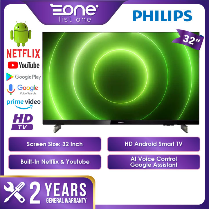 Philips 32 Inch HD Android Smart TV 32PHT6916 | Netflix & Youtube | AI ...