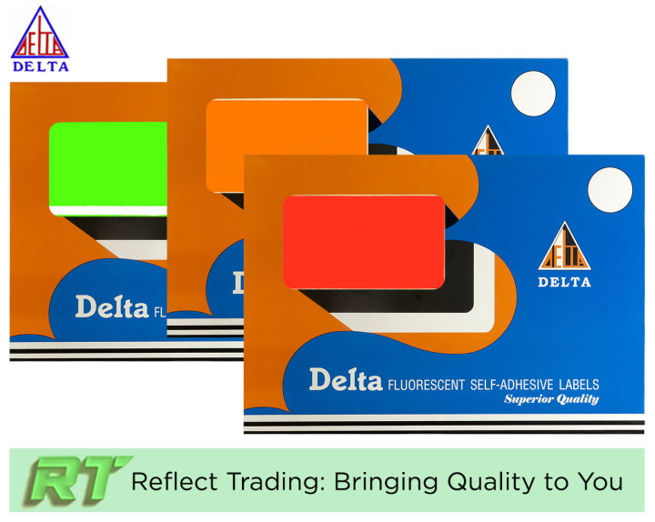 Delta Label - Rectangular Fluorescent Sticker Labels - 50 x 100mm ...