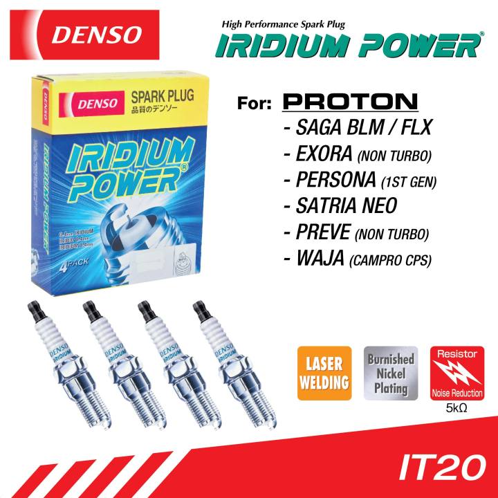 DENSO Iridium Power IT20 Spark Plug For Proton Saga FLX BLM Exora ...