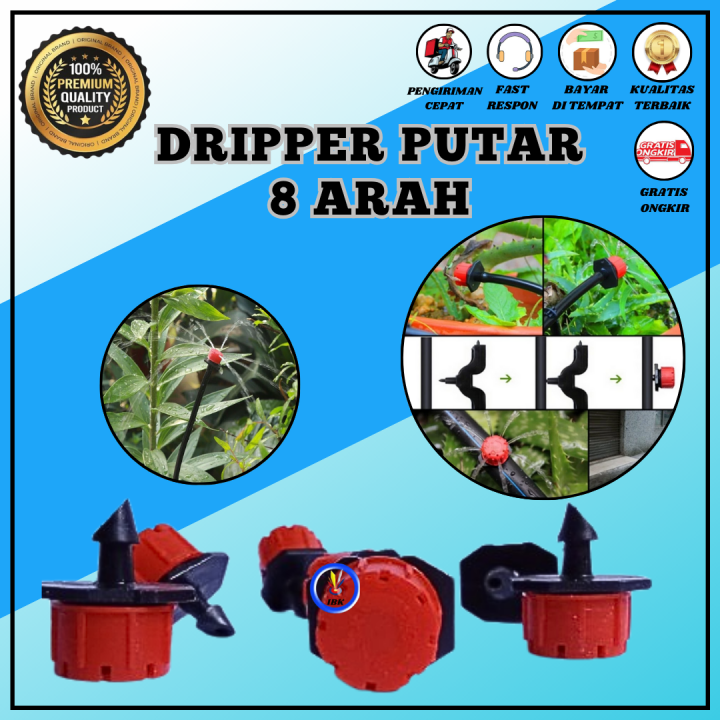 75 pcs DRIPPER PUTAR 8 ARAH DRIP EMITTER ADJUSTABLE 360 DEGREE ...