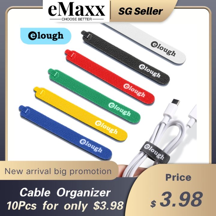 Cable Organizers winder Velcro Cable Clips Strap iPhone USB charging ...
