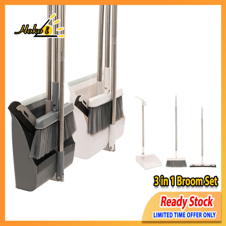 3 in 1 Foldable Broom Dustpan Cleaning Set Sweeper Water Wiper Water Squeegee Penyapu Penyodok ...