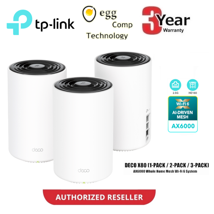 TP-LINK DECO X80 AX6000 Dual-Band Mesh WiFi 6 System-(1PACK / 2PACK / 3PACK) | Lazada