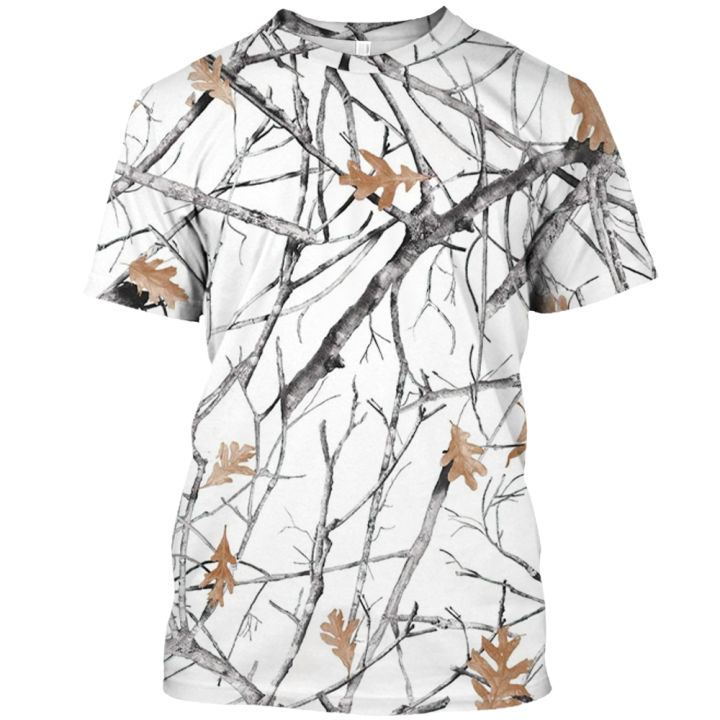 Men's summer T-shirt outdoor camouflage jungle fun round neck quick ...