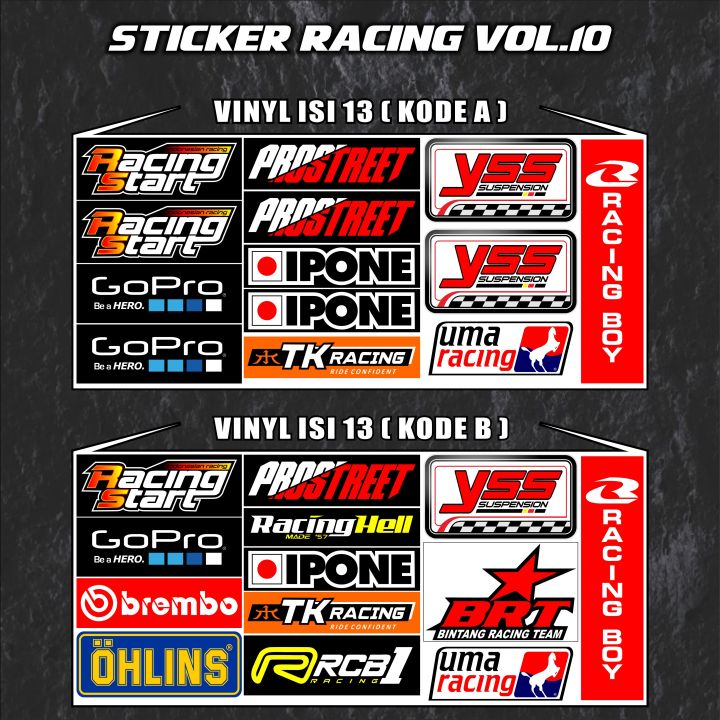 STICKER PACK SPONSOR RACING STIKER PACK VINYL VOL.10 | Lazada Indonesia