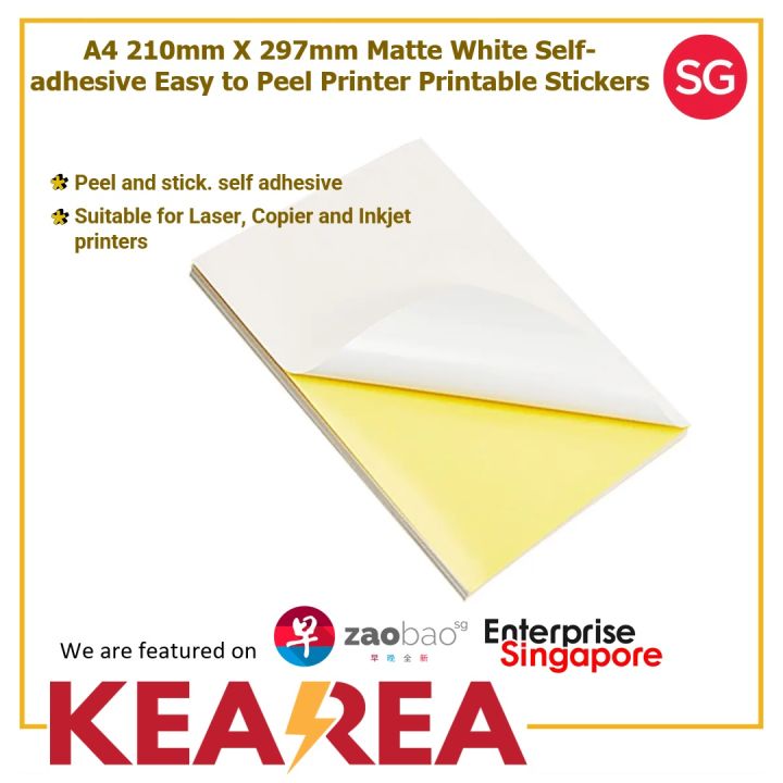 A4 210mm X 297mm White Self-Adhesive Easy To Peel Printer Printable ...