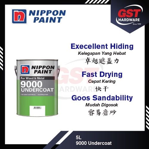 Nippon Paint Undercoat Paint Wood 9000 Undercoat Metal Cat Undercoat 5L ... Nippon Paint Undercoat Paint Wood 9000 Undercoat Metal Cat Undercoat 5L ...