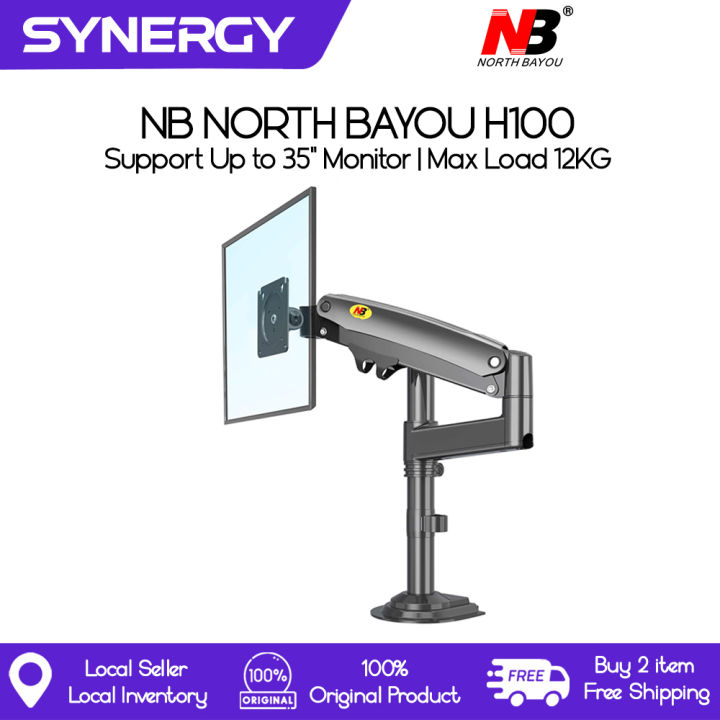 NB North Bayou H100 Single Monitor Arm with Support Up to 35" Monitor, Max Load 12KG | Lazada