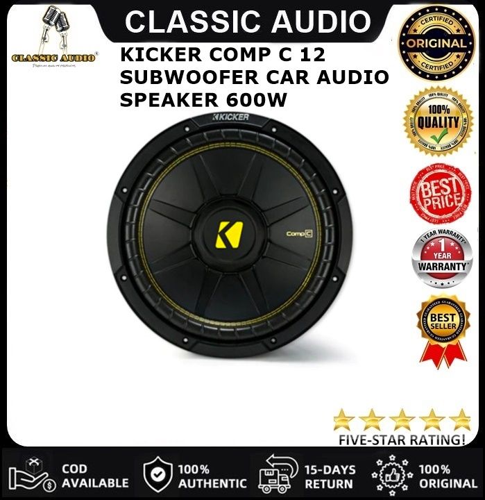 KICKER COMP C 12 SUBWOOFER CAR AUDIO SPEAKER 600W CLASSIC AUDIO ...