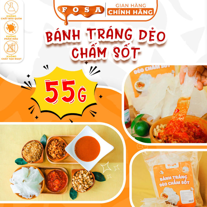 COMBO 10 BỊCH - Bánh Tráng Dẻo Chấm Sốt 55g, Độc Lạ, Cay Ngon Dậy Vị, Cuốn Đậm Đà | Lazada.vn