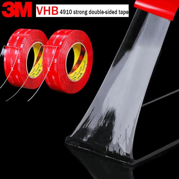 3M VHB 4910 Double Sided Adhesive Tape 3 meters/roll High Temperature Transparent Acrylic Foam ...