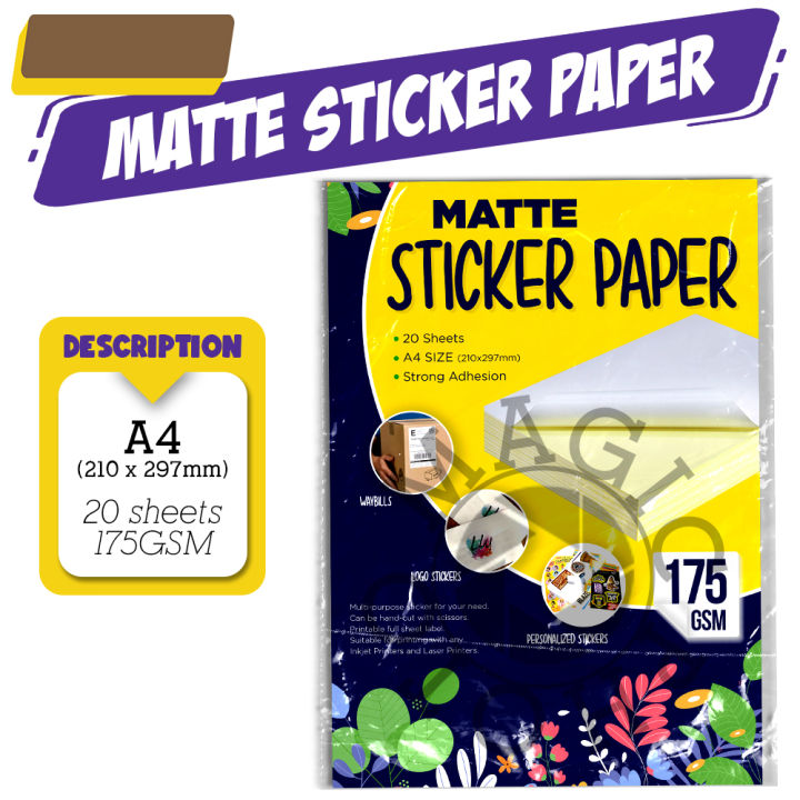 Magic photo Matte Sticker Paper A4 175GSM (20 sheets) | Lazada PH
