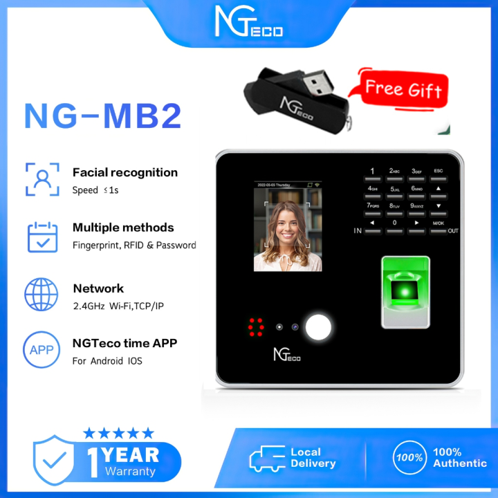 NGTeco Biometric Facial Fingerprint Attendance Machine Thumbprint ...