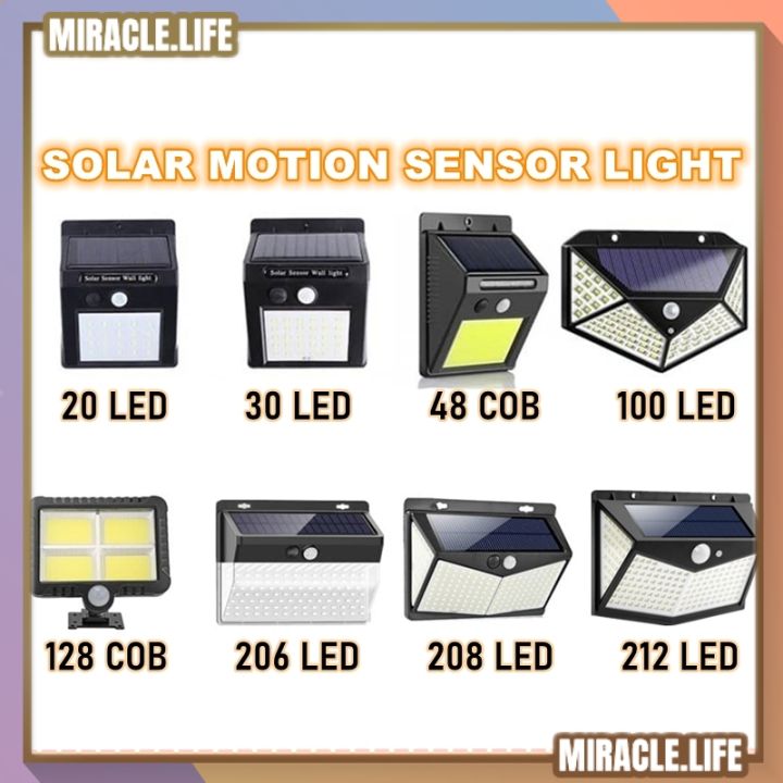 Motion sensor solar 3 MODE power LED COB light lamp wall outdoor ...