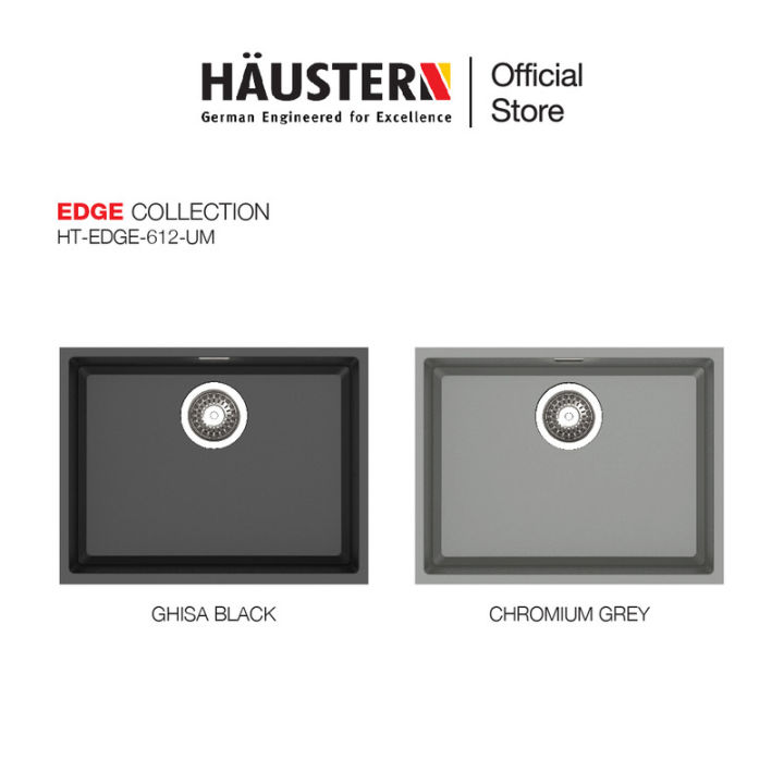 Haustern Undermount Granite Sink HT-EDGE-612B-UM / HT-EDGE-612G-UM | Lazada
