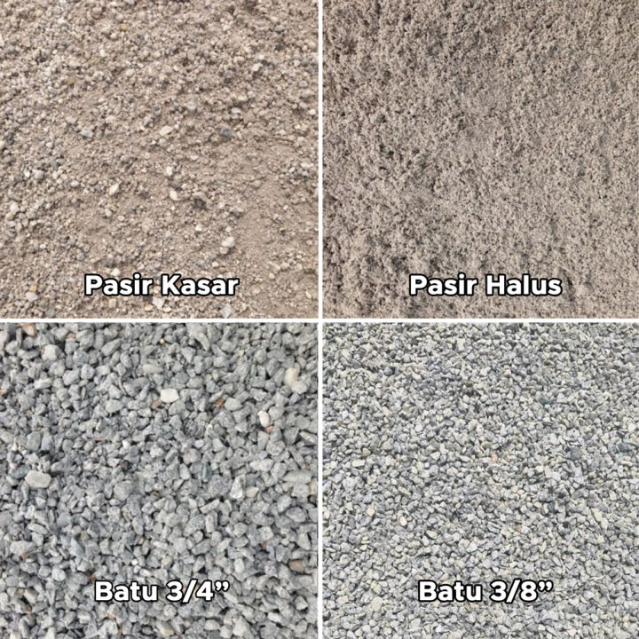 Pasir Kasar, Pasir Halus, Batu 3/4'', 3/8'', Simen - Coarse, Washed ...