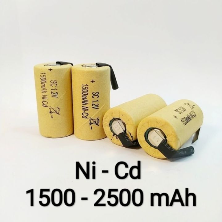 แบตเตอรี่ ถ่านชาร์จ Ni Cd Sc และ 4 5 Sc 1 2v มีแผ่นนิเกิ้ลบัดกรีง่าย