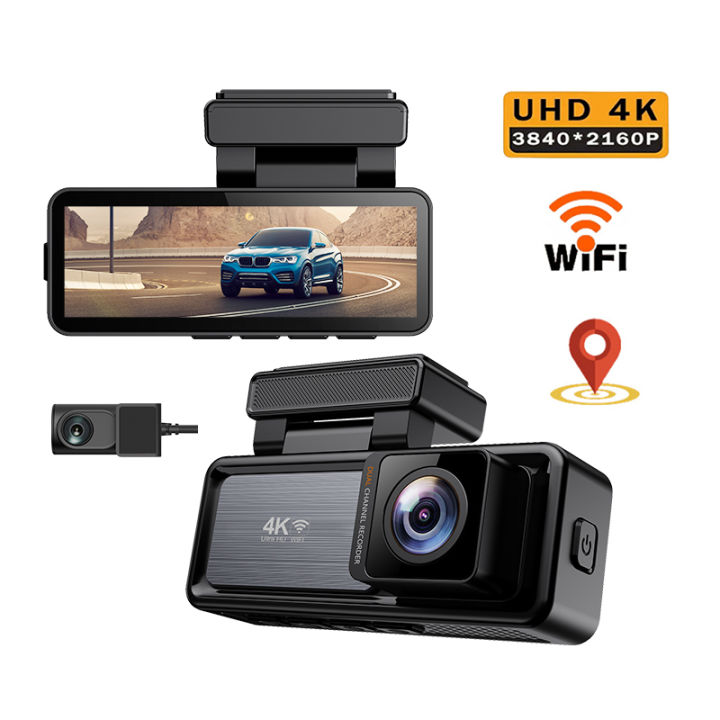 4K Ultra HD Dash Cam 3.2Inch IPS 1080P Rear Car Road Camera Night ...