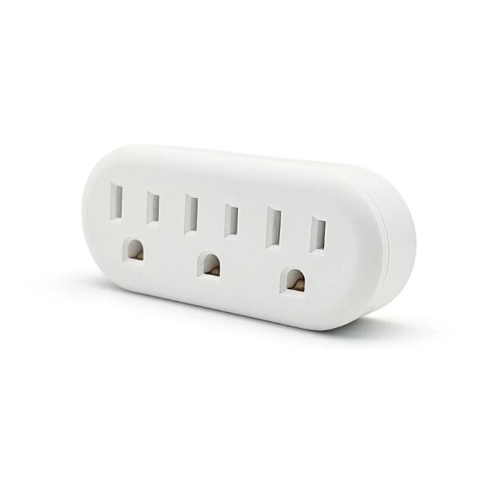3-Outlet Wall Tap Adapter - 1 to 3 Grounded Outlet Extender, 3-Prong ...