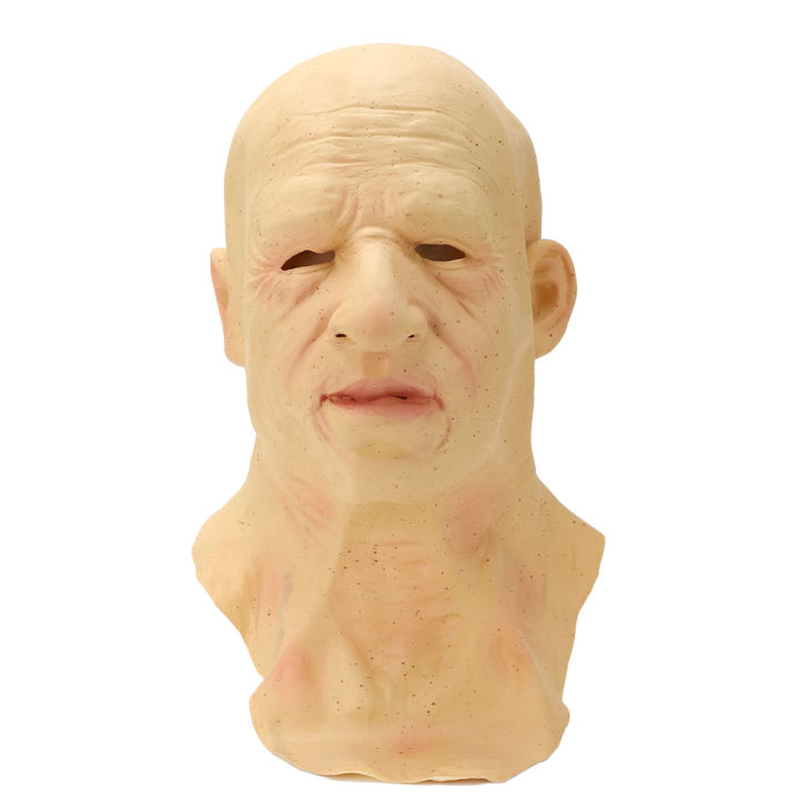 [Ganlitong] Halloween Headwear Bald Old Man Mask Latex Headgear ...