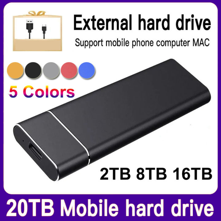Mini 20TB External SSD 8TB 2TB Mobile Solid State Hard Drive USB 3.1 ...