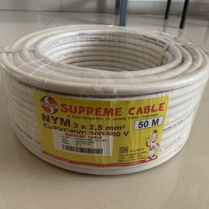 KABEL NYM 3X2.5 mm 50M (METER SUPREME KABEL PUTIH NYM 3x2,5 mm SUPREME | Lazada Indonesia