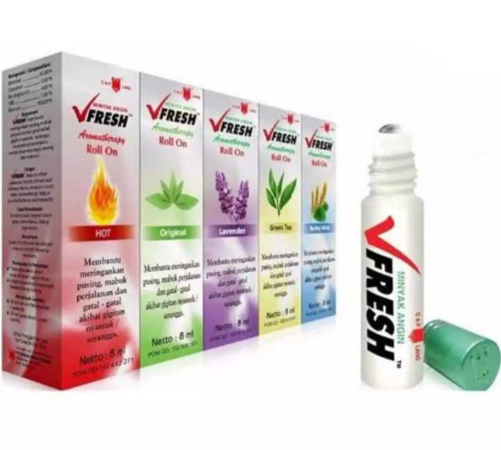 VFresh Aromatherapy Refreshing oil Essential oil Minyak Angin Roll on ...