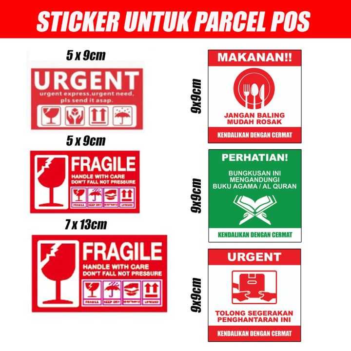 (20pcs) FRAGILE sticker URGENT sticker FOOD sticker QURAN sticker ...