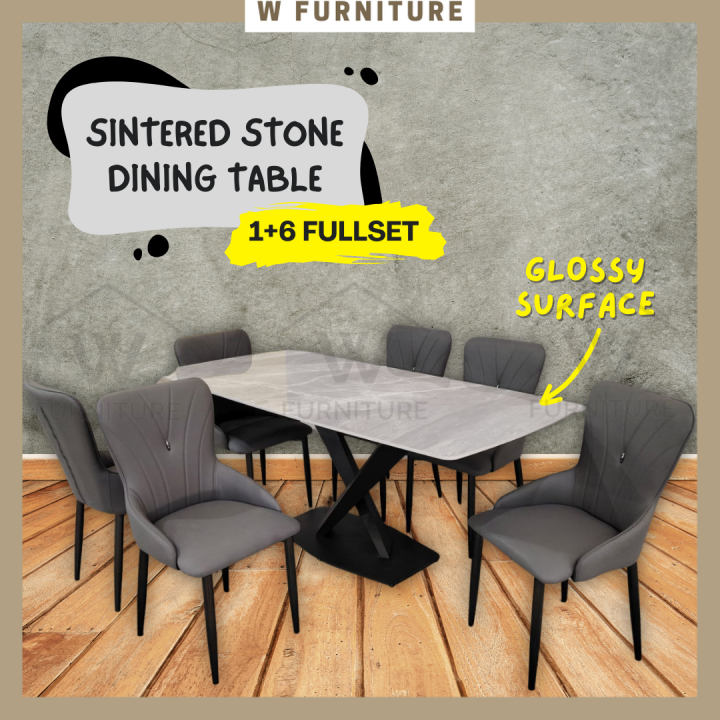 Wfurniture Sintered Stone Dining Set X Shape Dining Table /Luxury ...