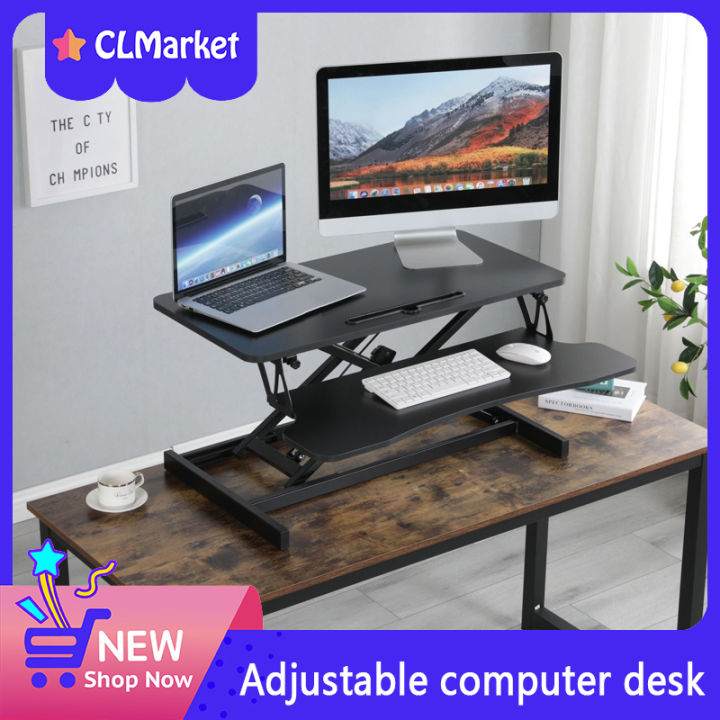 32 Inch Adjustable Ergonomic Sitting Standing Convertible Desk Standing ...
