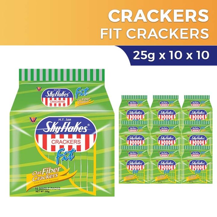 Skyflakes Fit Crackers Oat Fiber 25g x 10 X 10 | Lazada PH