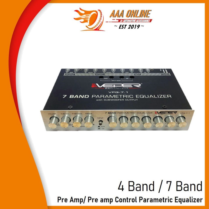 [AAAONLINE] Car Speaker 4 Band / 7 Band Car Audio Pre Amp/ Pre amp ...