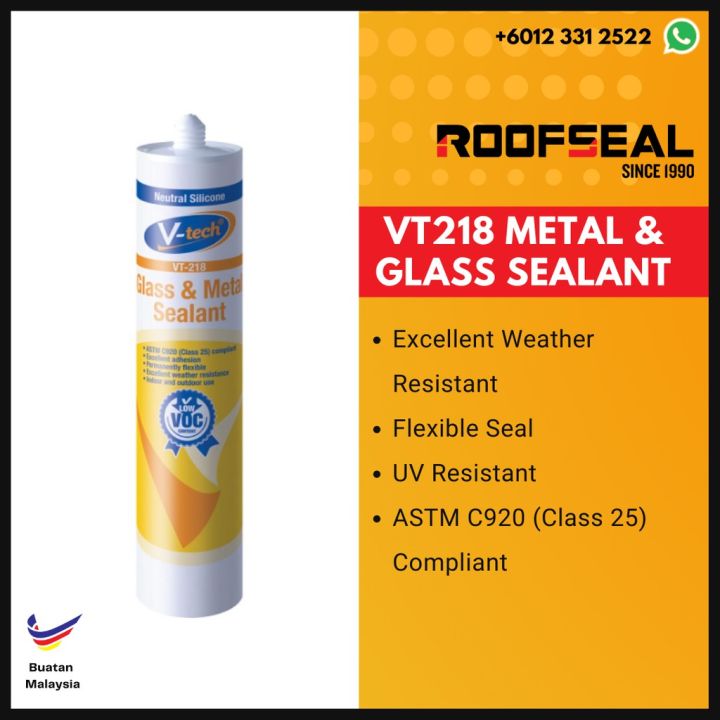 VT218 Metal & Glass Sealant | Neutral Silicone For Roof Gaps | Silicon For Metal Roofing ...