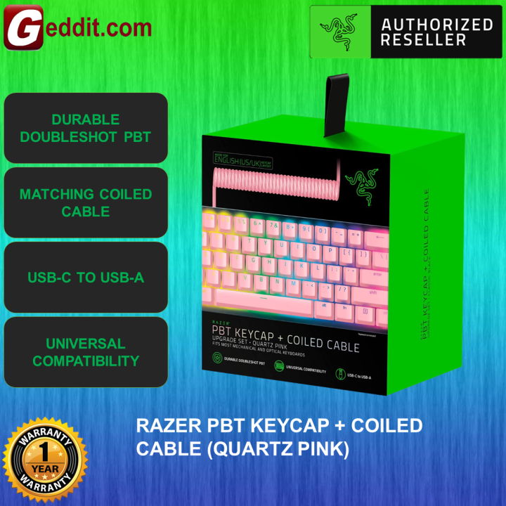 RAZER PBT KEYCAP + COILED CABLE UPGRADE SET WITH MATCHING CABLE (FIT ...