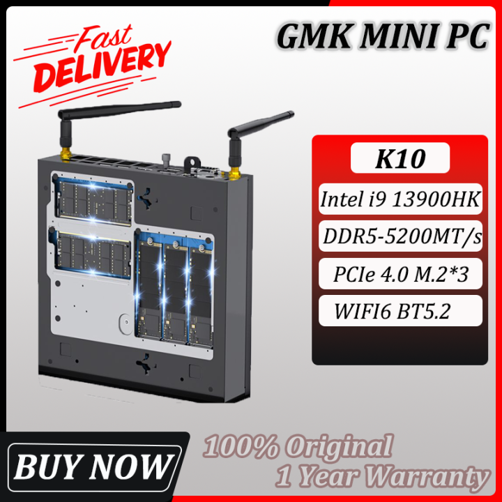 GMK K10 MINI PC Intel i9 13900HK DDR5*2 5200MT/s PCIe 4.0*4 M.2*3 ...