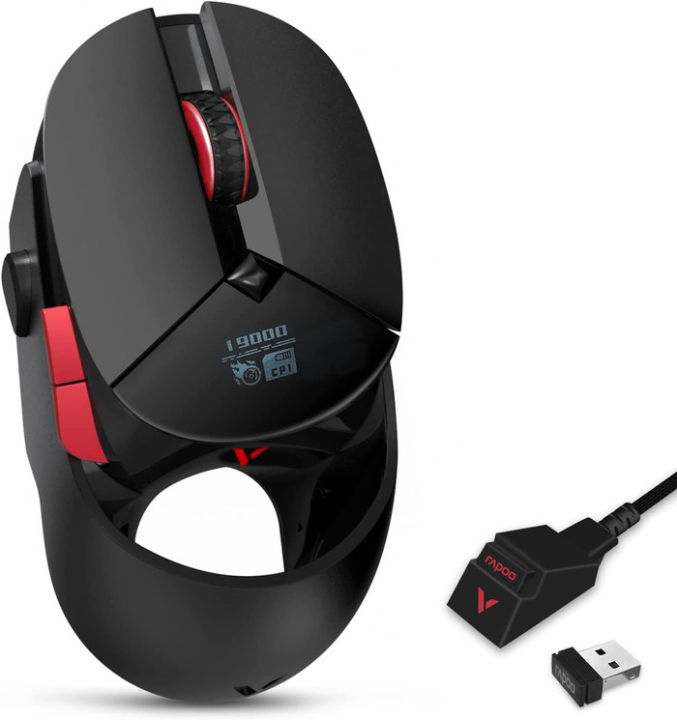 Rapoo VT960s Dual Mode Wireless Wired Gaming Mouse OLED Display ...