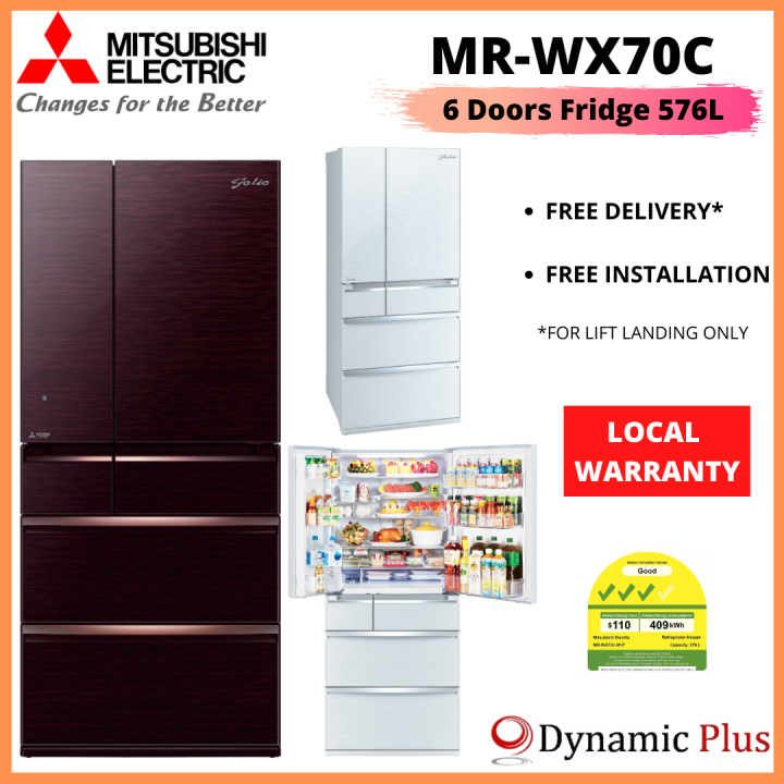 [BULKY] Mitsubishi MR-WX70G Folio Series 6 Doors Fridge 689L | Lazada ...