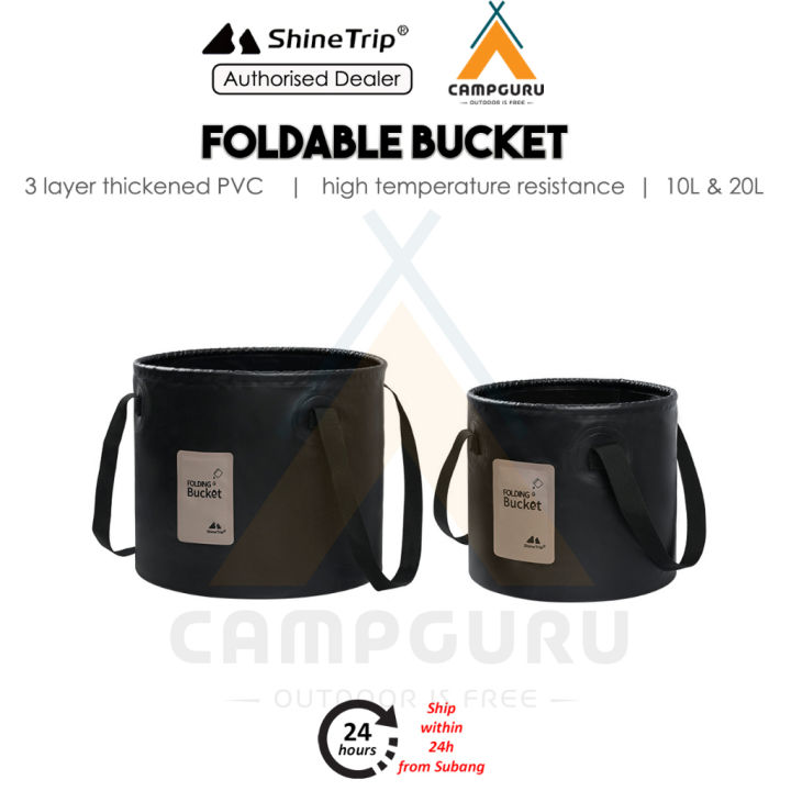 ShineTrip 10L 20L Round Bucket Foldable PVC Basin Storage A435-H0M A435 ...