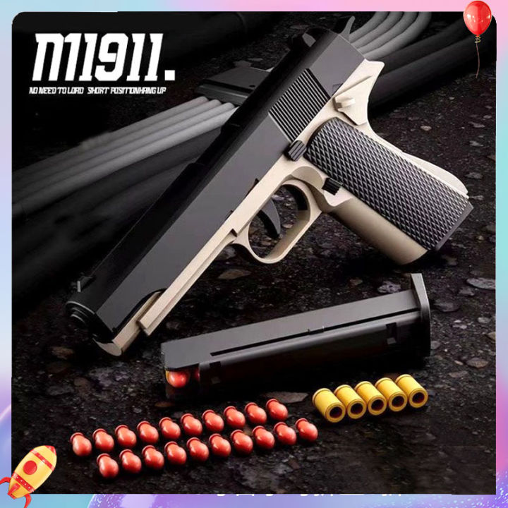 ส่งจากกรุงเทพ ปืนของเล่น ปืนพก ปืนของเล่นเด็ก M1911 ดีดกระสุนออกโดย ...